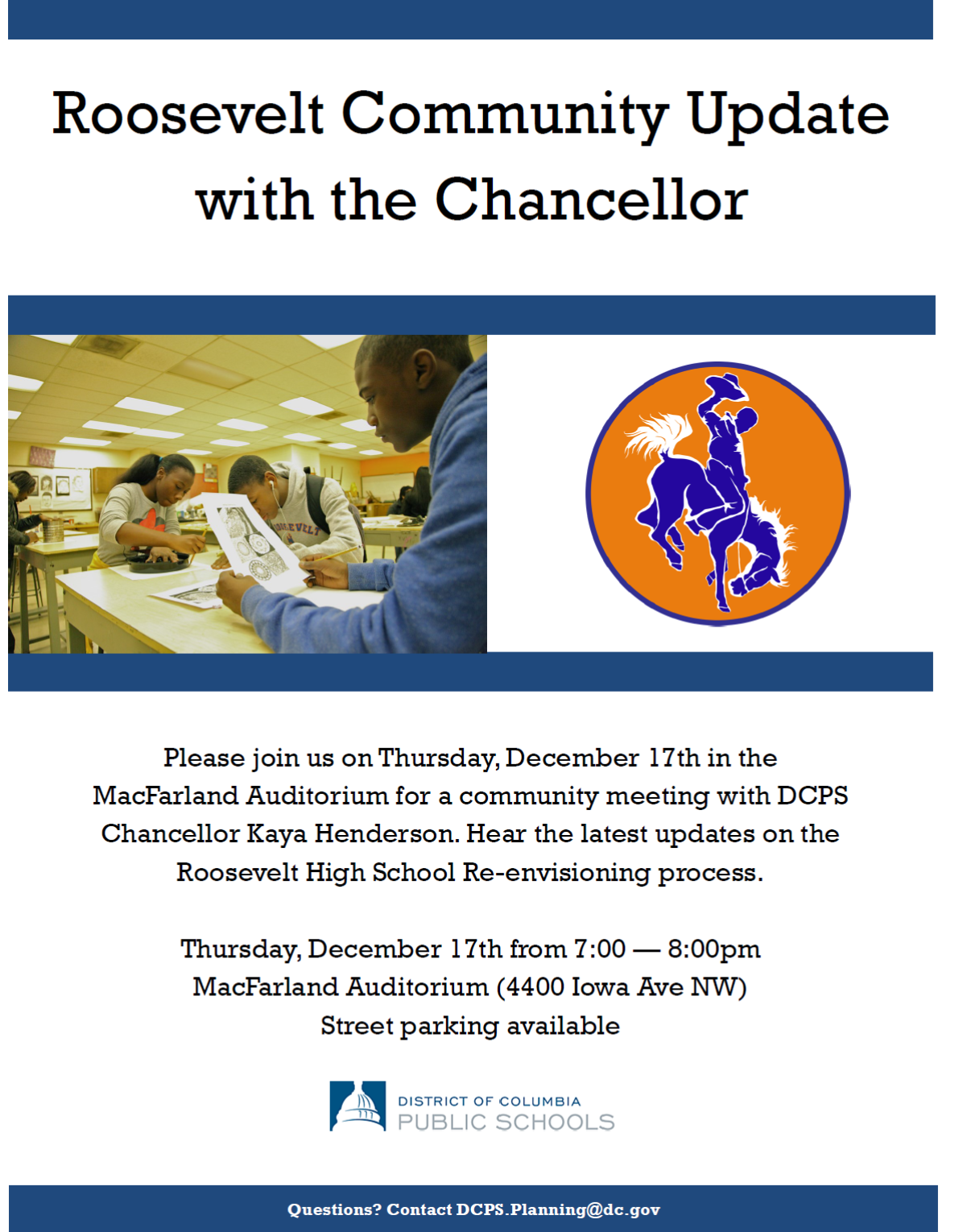 Roosevelt Update with the Chancellor – DCPS School Planning